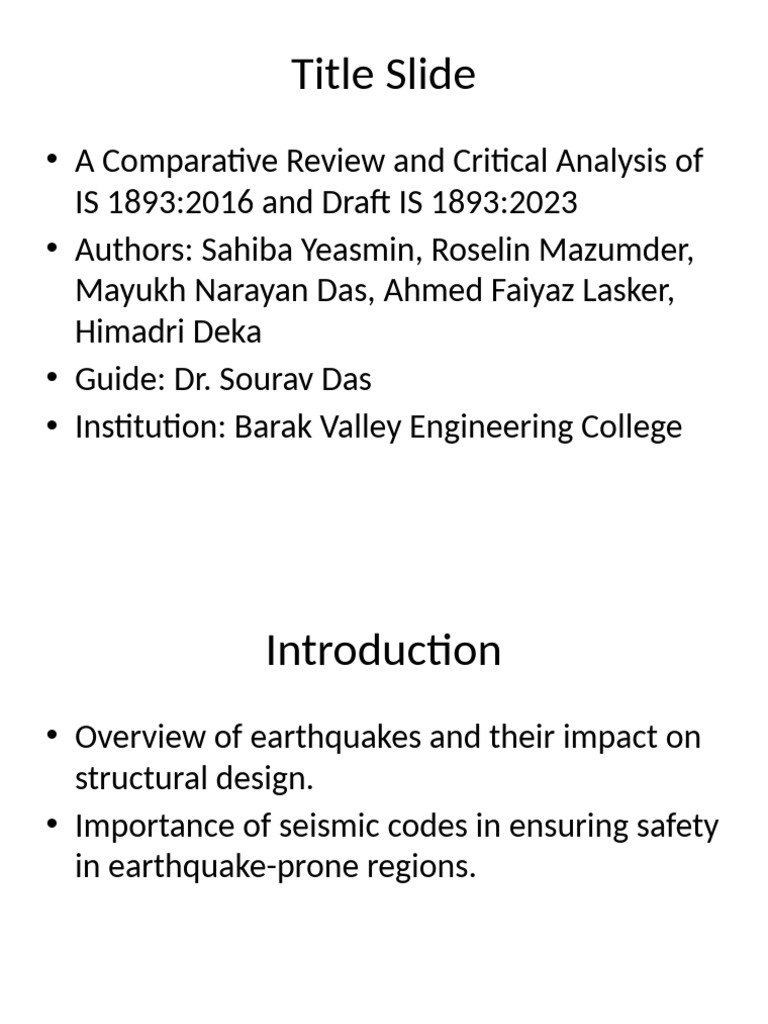 Is 1893 Presentation | PDF | Seismology