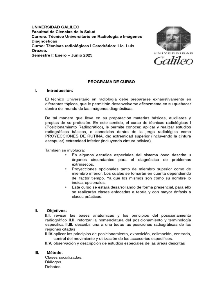 Programa 2025 Tecnicas | PDF | Pelvis | Radiología
