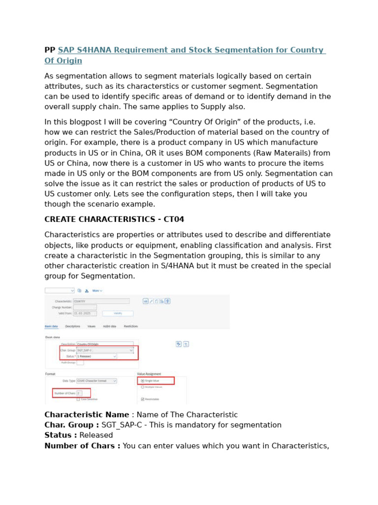 PP SAP S4HANA Requirement and Stock Segmentation For Country of Origin ...