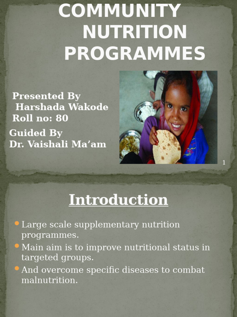 Community Nutrition Programmes Overview | PDF | Anemia | Preventive ...