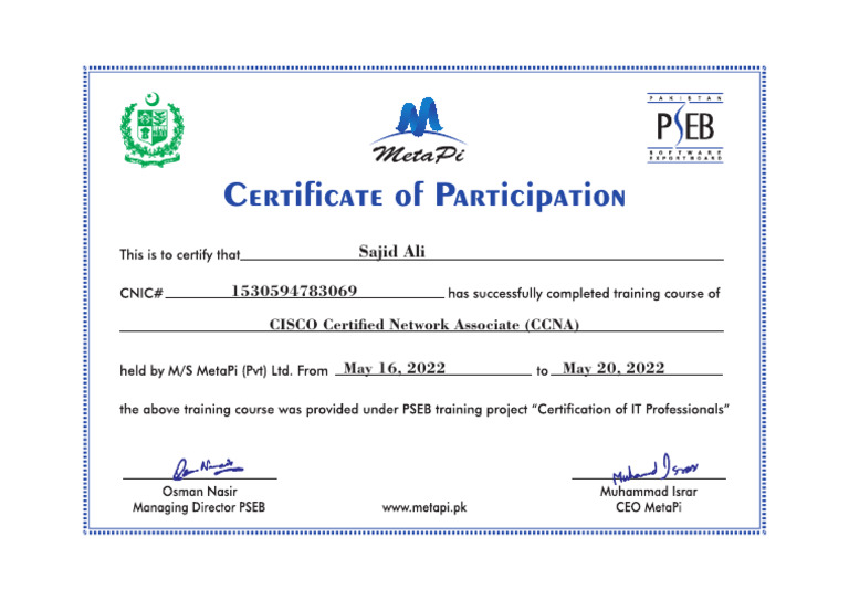 PSEB Certificate | PDF