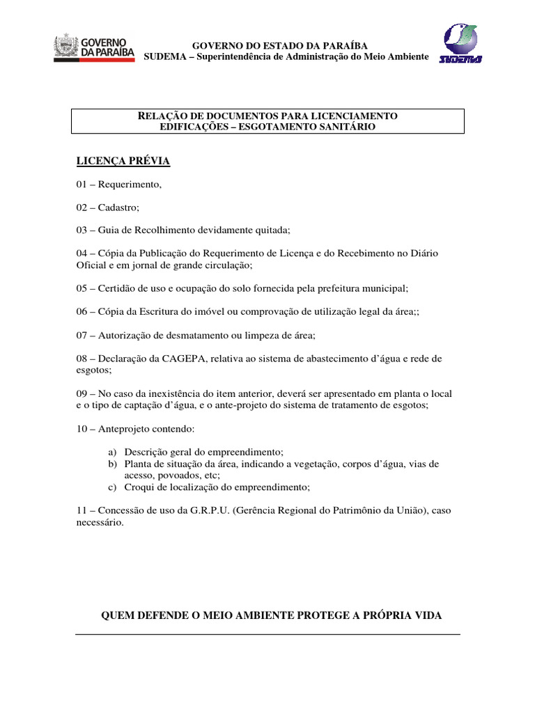 Formulario Sudema Edificações | PDF | Águas residuais | Desperdício