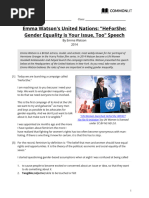 Full Transcript of Emma Watson's Speech On Gender Equality at The UN ...