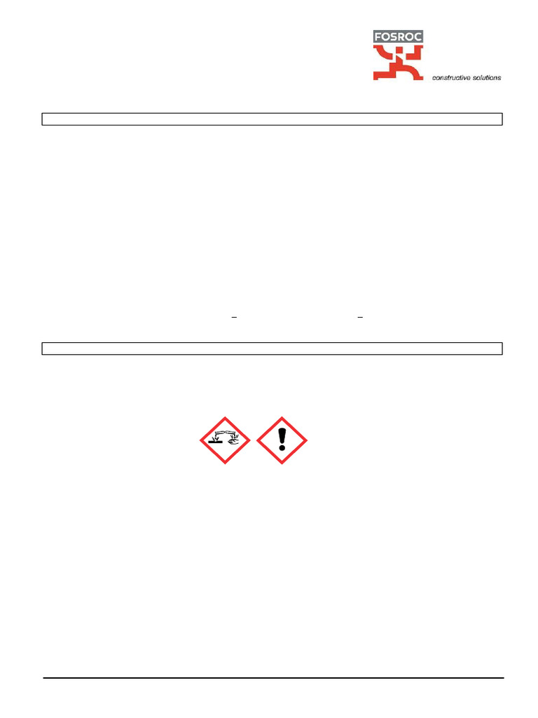 FOSROC Renderoc FC Safety Data Sheet | PDF | Toxicity | Dangerous Goods