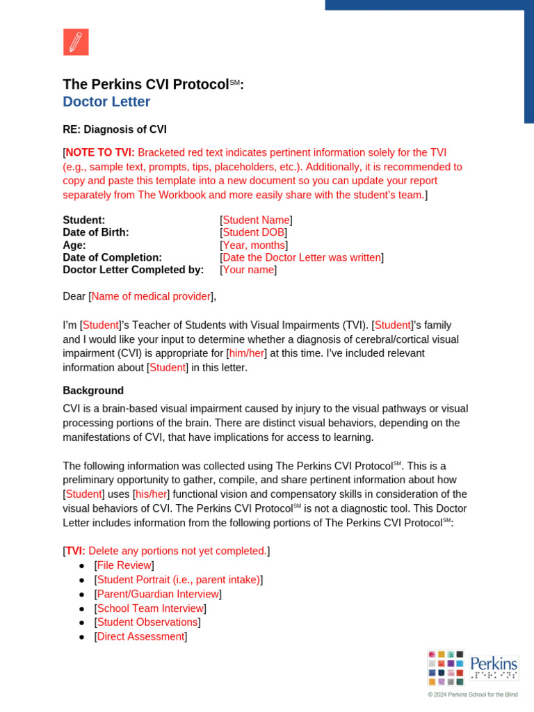 ThePerkinsCVIProtocol - Step 8 - Doctor Letter Template | PDF ...