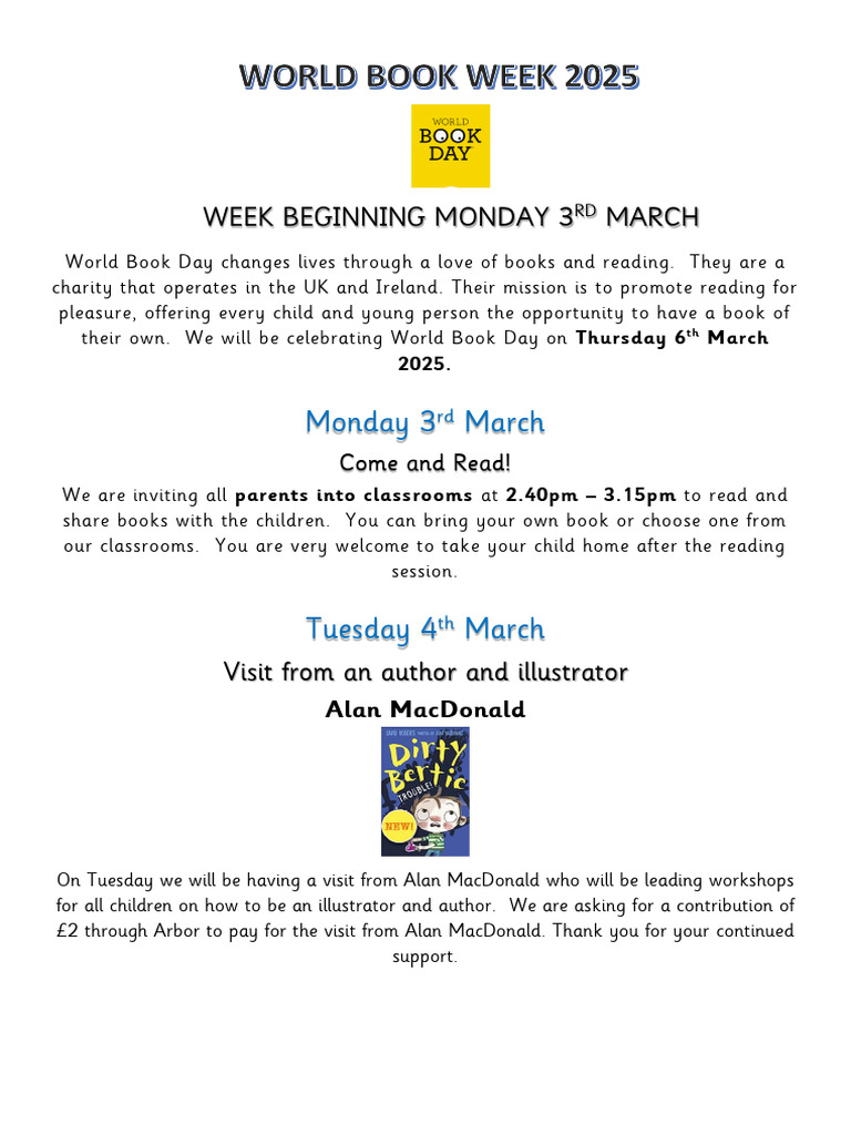 World Book Week 2025 Letter | PDF | Retailing | Retail Companies