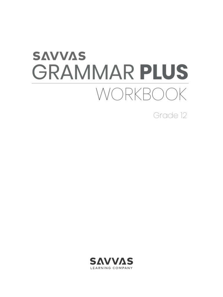 Grammar Plus Workbook Grade 12 | PDF | Part Of Speech | Pronoun