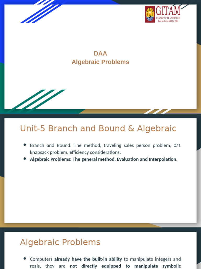 Algebraic Computation in DAA | PDF | Interpolation | Polynomial