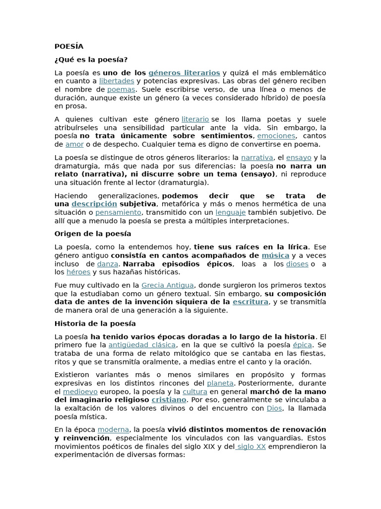 Introducción a la poesía y sus tipos | PDF | Poesía | Metro (poesía)