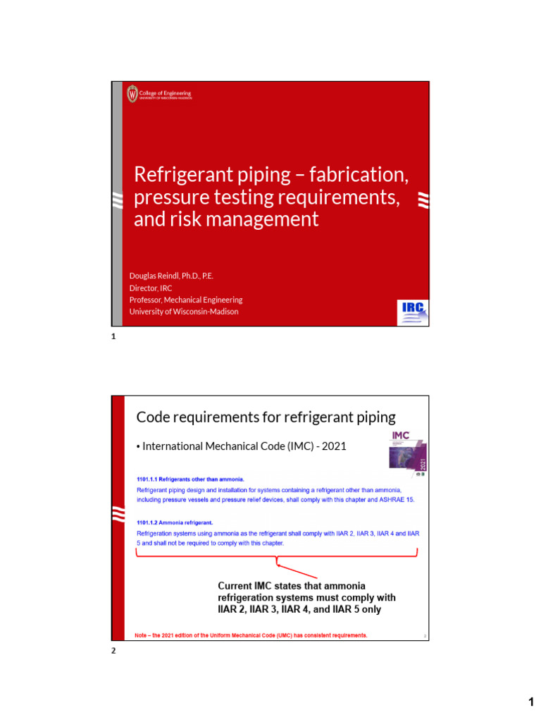 Refrigerant Piping: Testing & Standards | PDF | Pipe (Fluid Conveyance ...