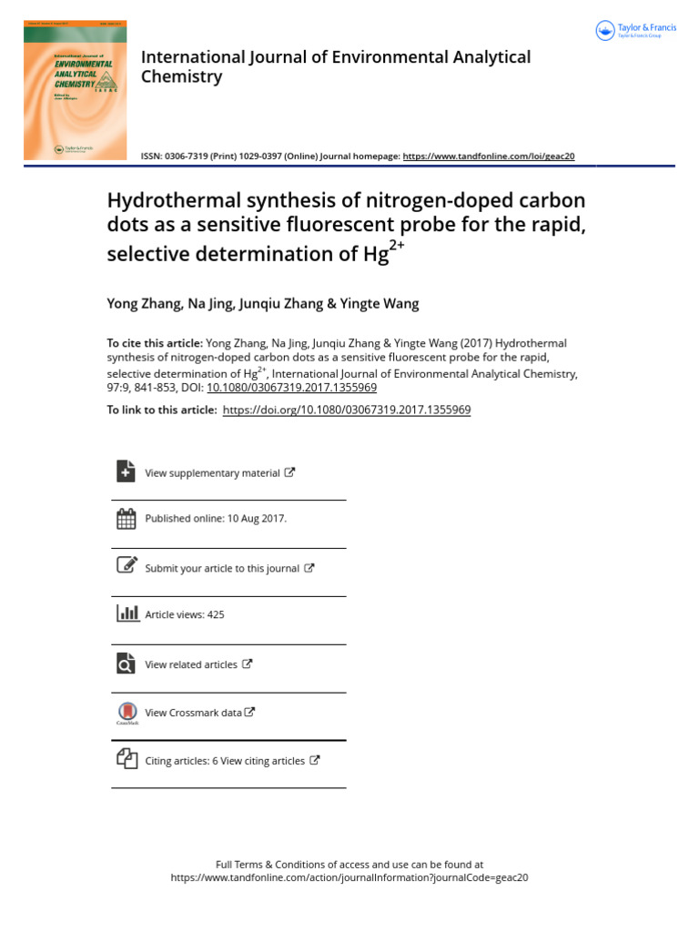 (1) Bom_Temos_reag_Fazer_Hydrothermal synthesis of nitrogen-doped carbon dots as a sensitive ...