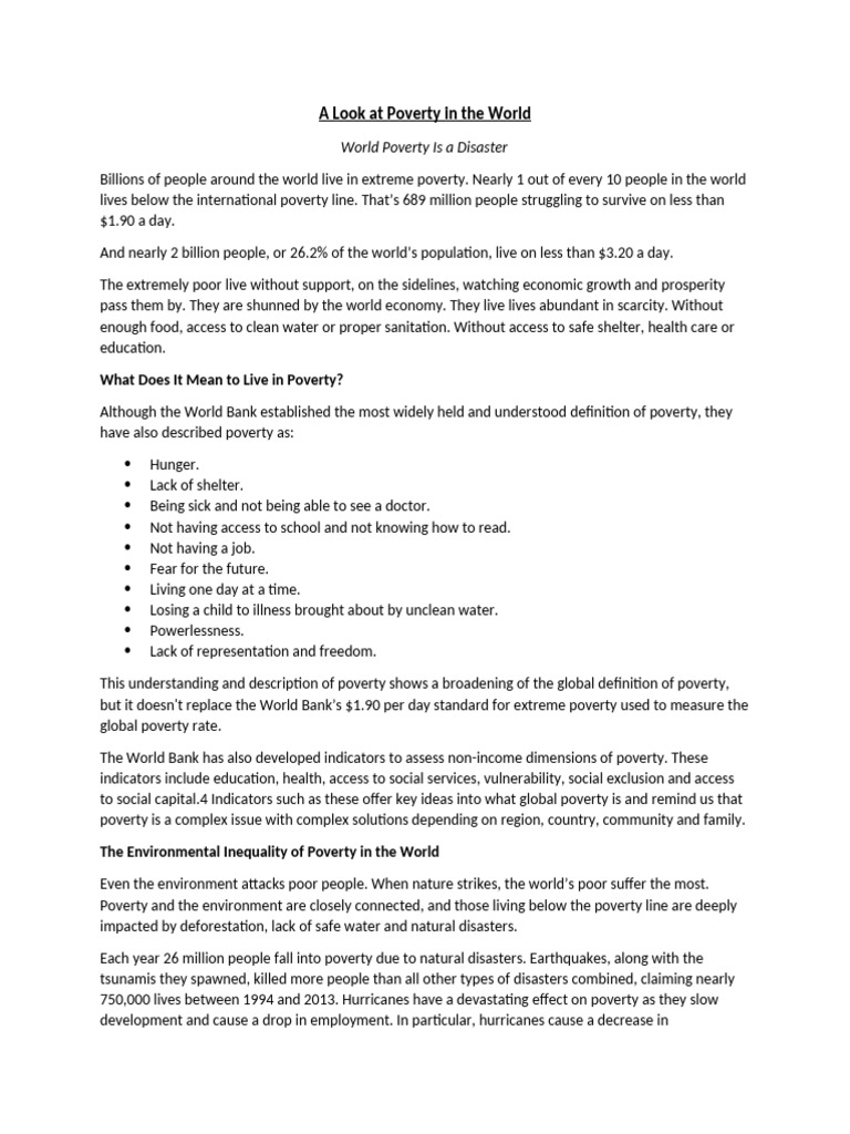 Poverty Article | PDF | Poverty | Poverty & Homelessness