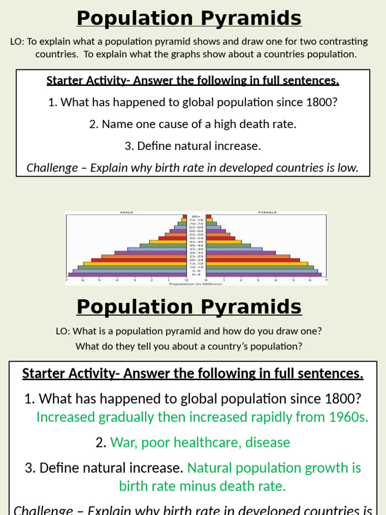 Lesson 3 - Population Pyramids SDV | PDF