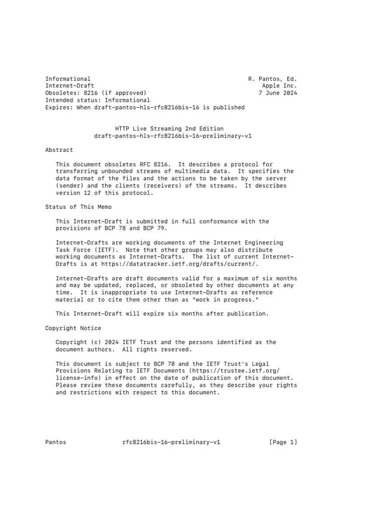 HLS Draft Pantos | PDF | Computing | Computer Data