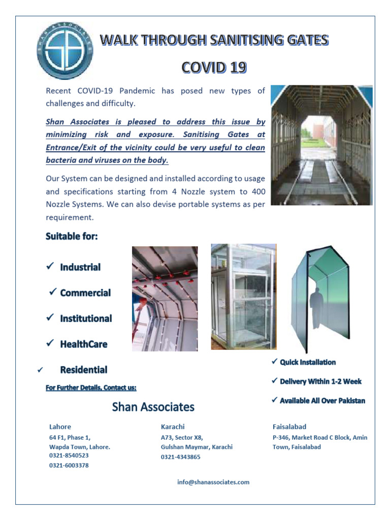 Walk Through Sanitising Gates | PDF