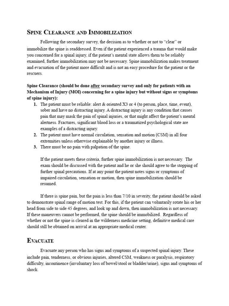 C1 M3 L1 R1_ Spinal Stabilization | PDF | Spinal Cord Injury | Pain