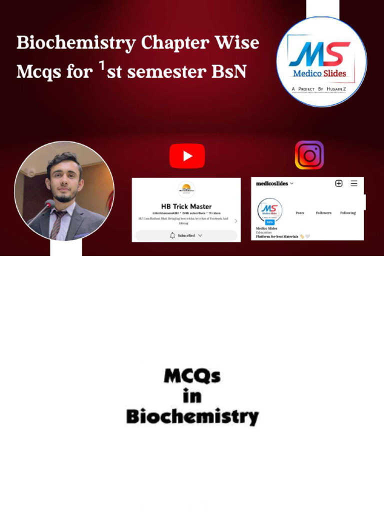 Biochemistry Chapter Wise McQs by Husain.Z ( | PDF