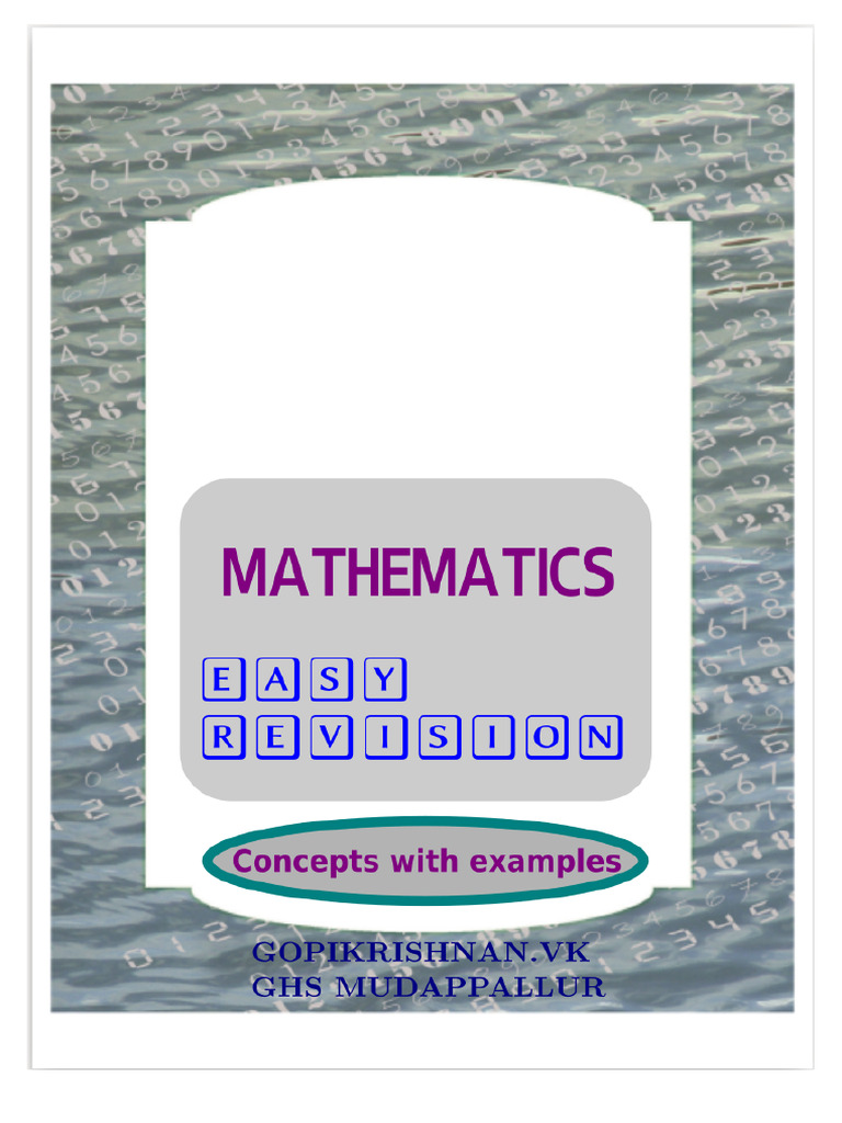 Kerala SSLC Maths Easy Revision Concepts and Formulas (Mal Med) | PDF