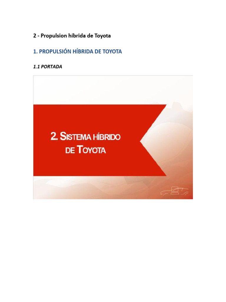 2 - Propulsion Híbrida de Toyota | PDF | Electrificación | Ingeniería mecánica
