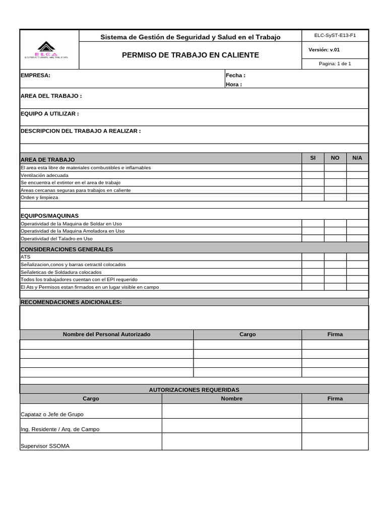 Permiso Caliente Elca 2022 | PDF