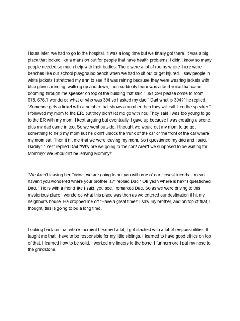 Divine Eze-Personal Narrative | PDF