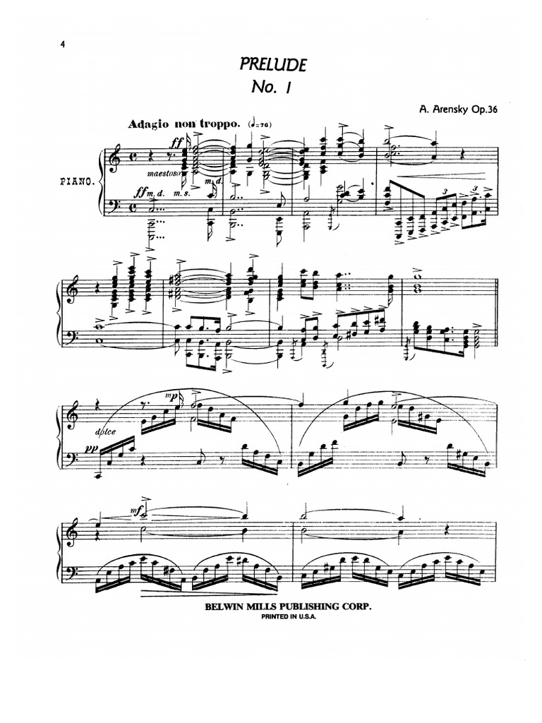 Arensky Morceaux Op36 1-6 | PDF