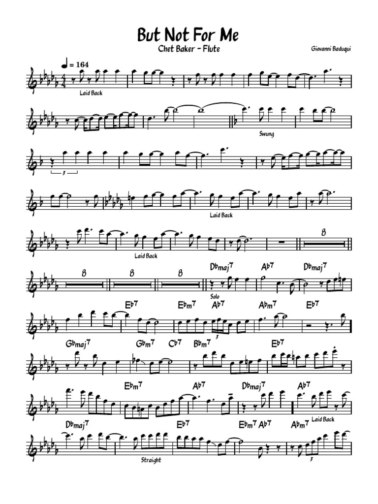 Chet Baker: But Not For Me Transcription | PDF