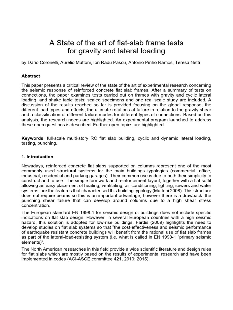 05 A State of The Art of Flat-Slab Frame Tests For Gravity and Lateral ...