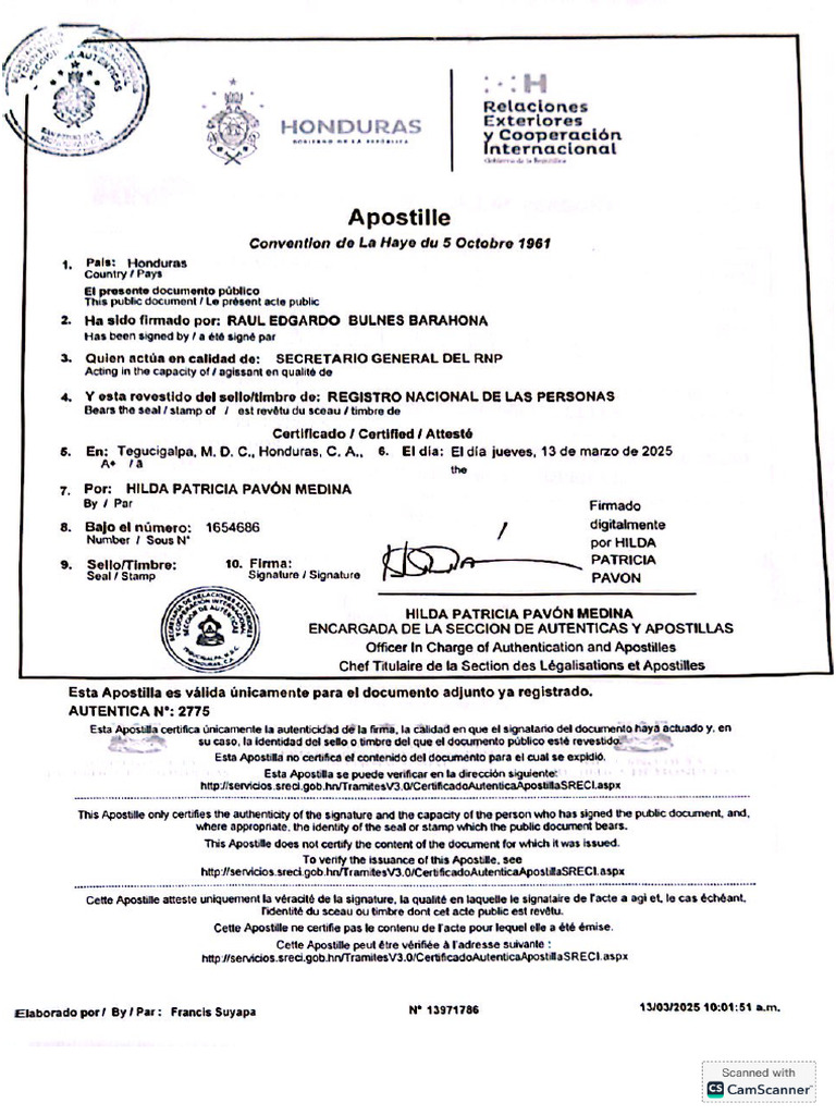 Apostilla Sthephany Rodriguez | PDF