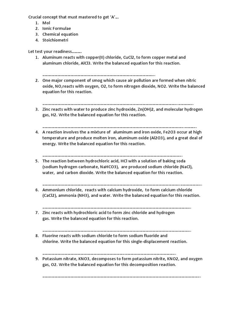 Chemistry Form 5 Series 1 | PDF | Chlorine | Chloride