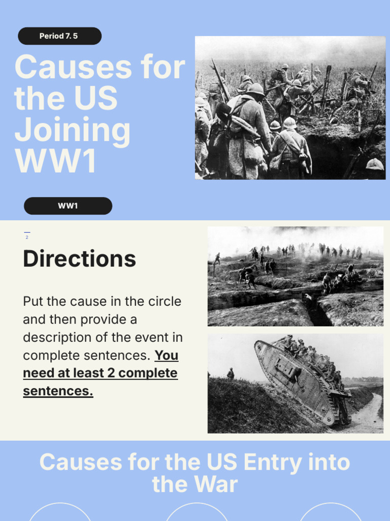 Copy of Causes for the US Joining WW1 | PDF | Rms Lusitania | Shipwrecks