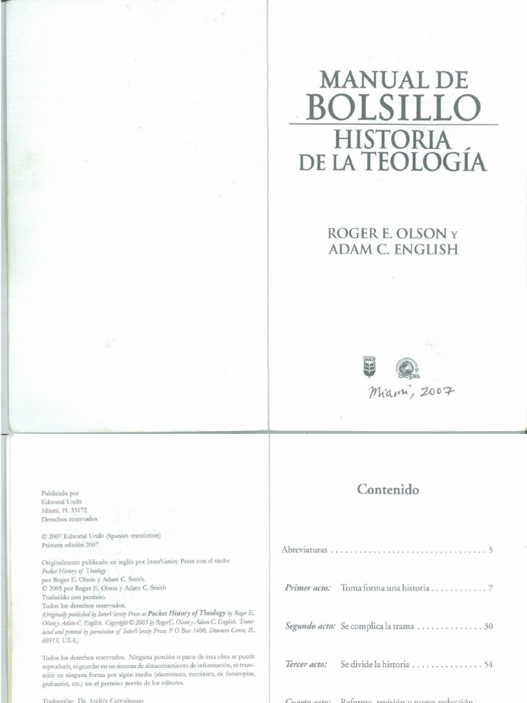 Olson, Roger E. (2007) Historia de La Teología | PDF