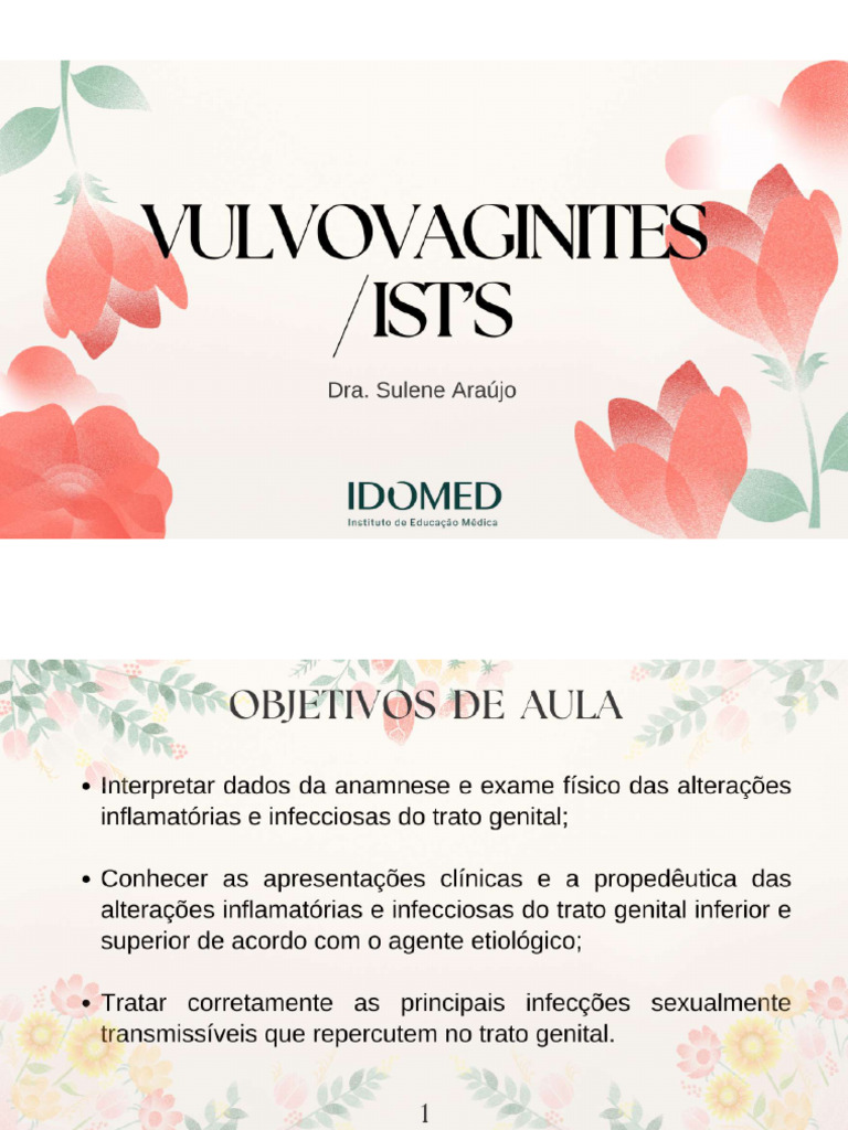 (2025.1) VulvaginitesIST's - Dra. Sulene Araújo - Zip - 1 | PDF