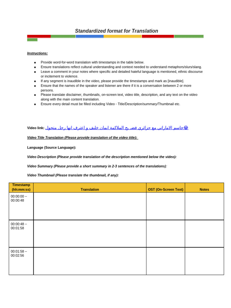 Moroccan Arabic - WFW Translations Sample | PDF