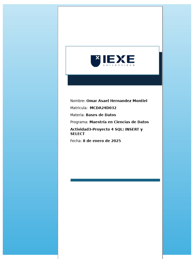 Proyecto SQL: Inserciones y Consultas | PDF