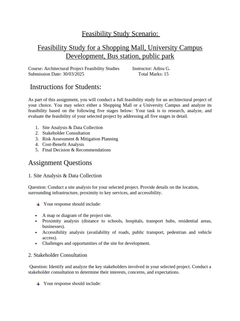 Feasibility Study Scenario | PDF | Feasibility Study | Risk