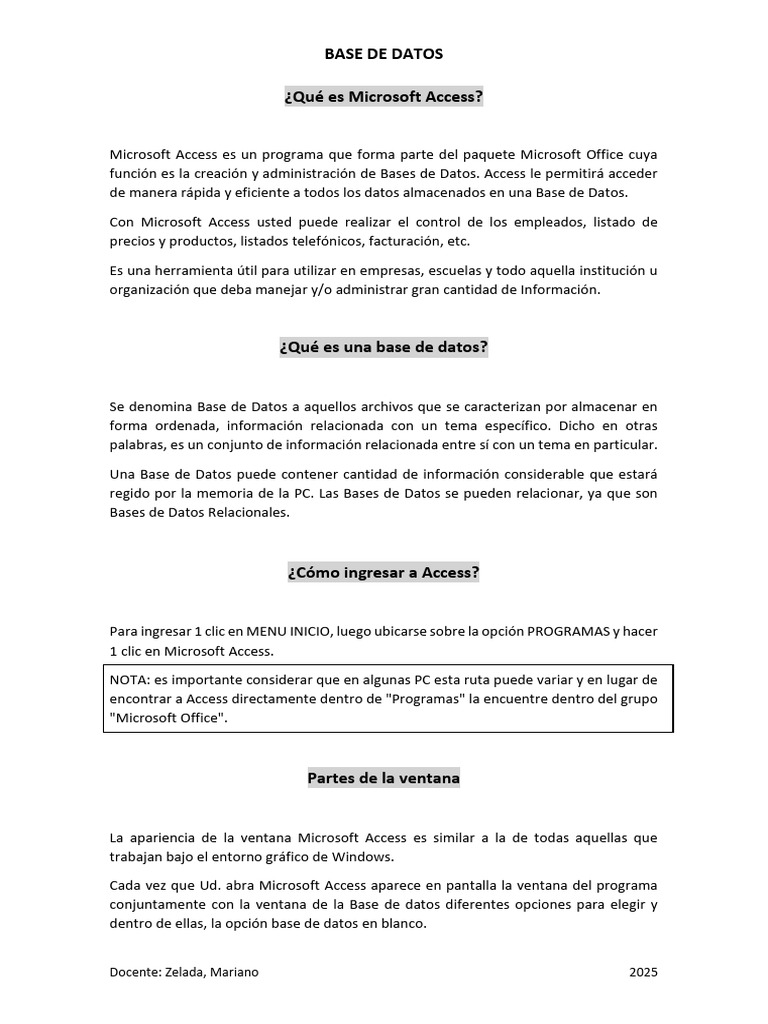 Qué Es Microsoft Access | PDF | Bases de datos | Archivo de computadora