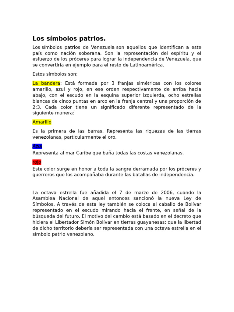 Los Símbolos Patrios | PDF