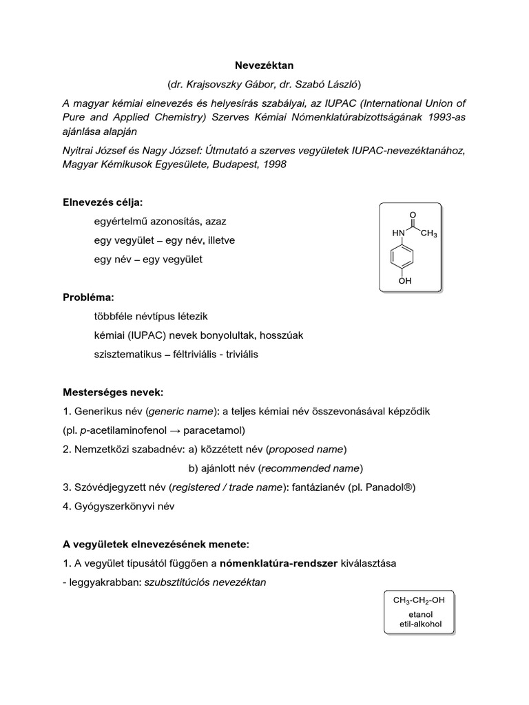 Nevezéktan Teljes Jegyzet | PDF