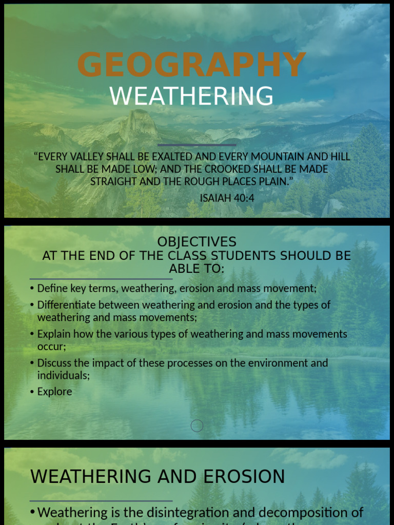 Understanding Weathering and Erosion | PDF | Weathering | Erosion