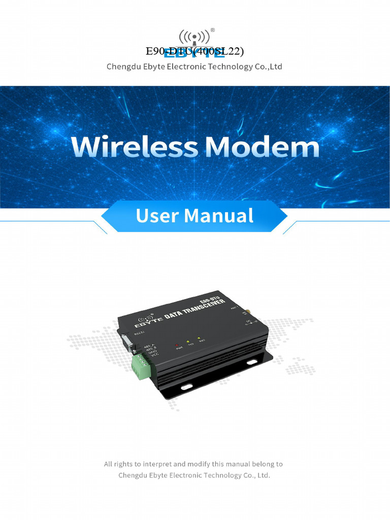 E90-DTU (400SL22) UserManual EN v1.2 | PDF | Computer Network | Transmitter