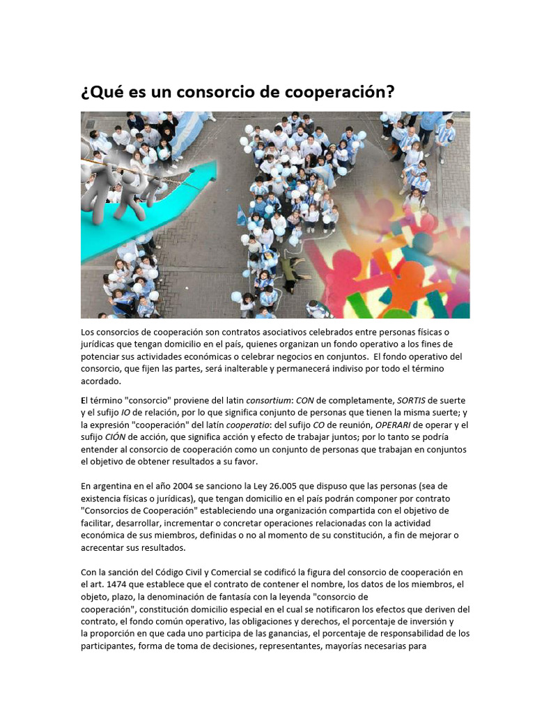 Consorcio de Cooperacion | PDF | Consorcio | Sociedad de ...
