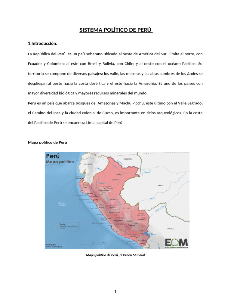 Sistema Político y Historia del Perú | PDF | Perú | Elecciones