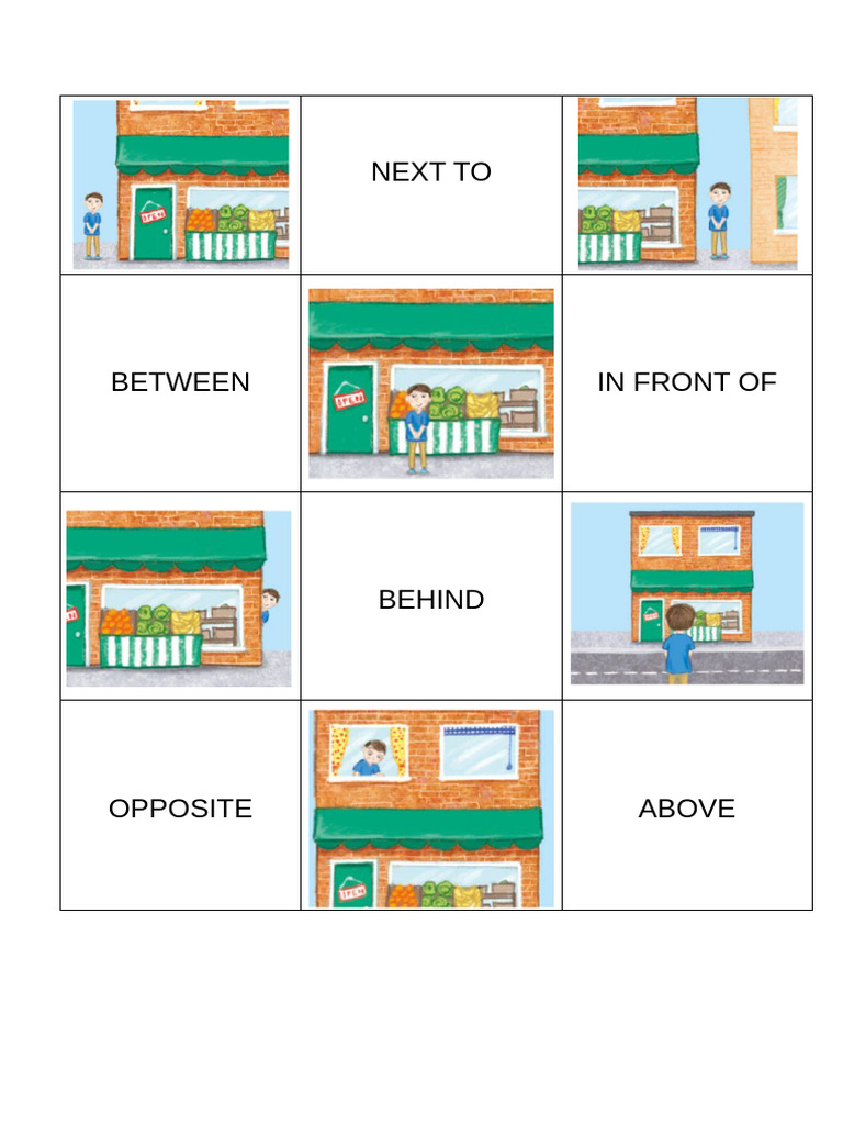 Memory Game Prepositions of Places | PDF
