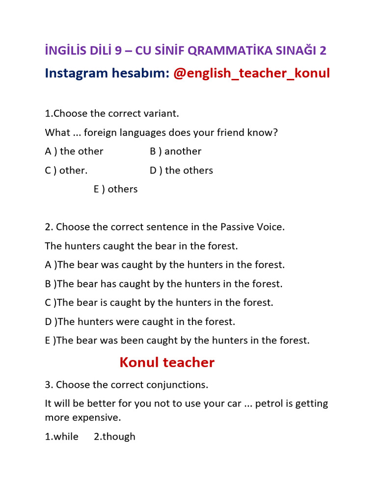 Sinaq 2 Konul m. Buraxılış 9 Sınaq 2-2 | PDF | Language Families | Linguistics