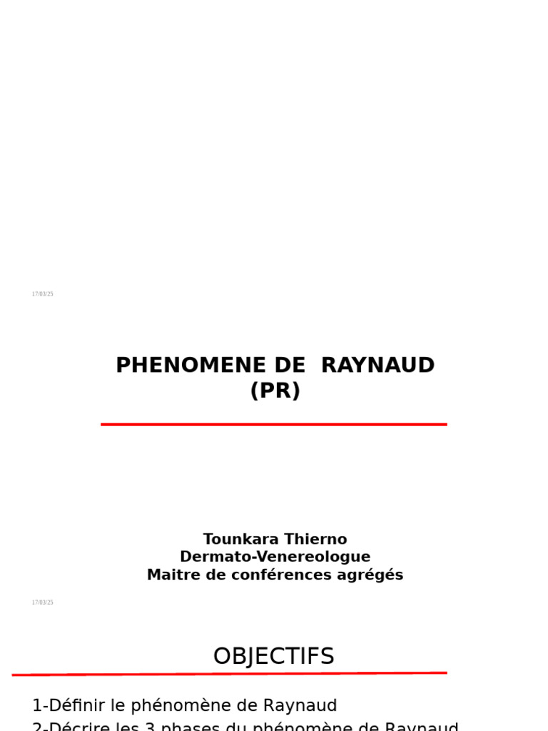 Phénomène de Raynaud : Diagnostic et Étiologie | PDF | Maladies et ...