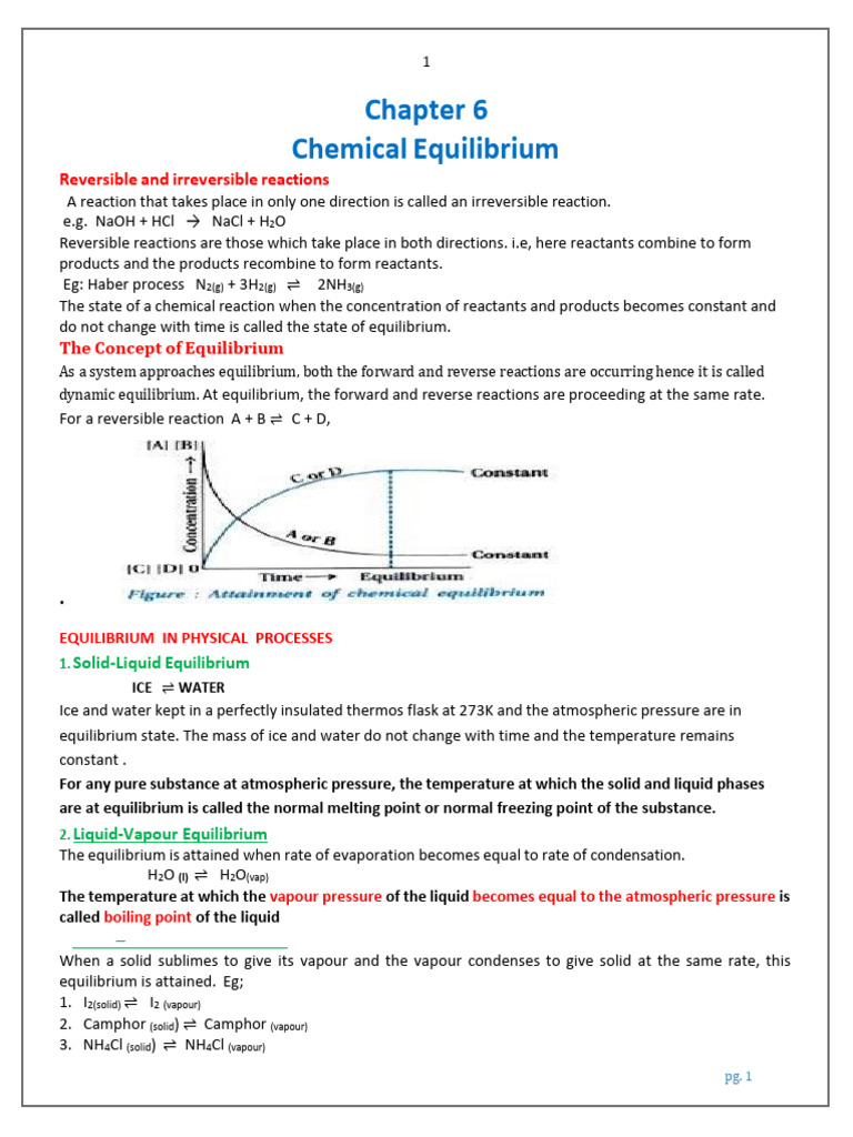 Equilibirium - Notes New | PDF | Reaction Rate | Chemical Equilibrium