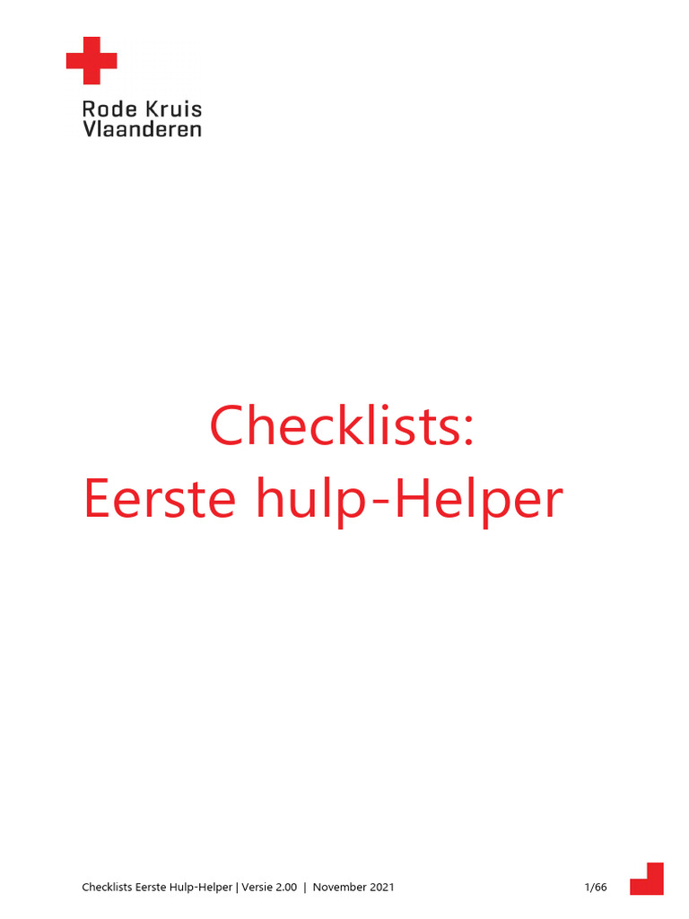4.1-Checklists Eerste Hulp Helper | PDF