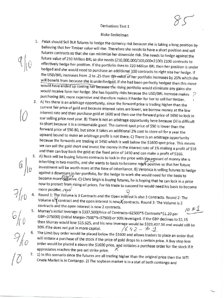 Derivatives Exam | PDF