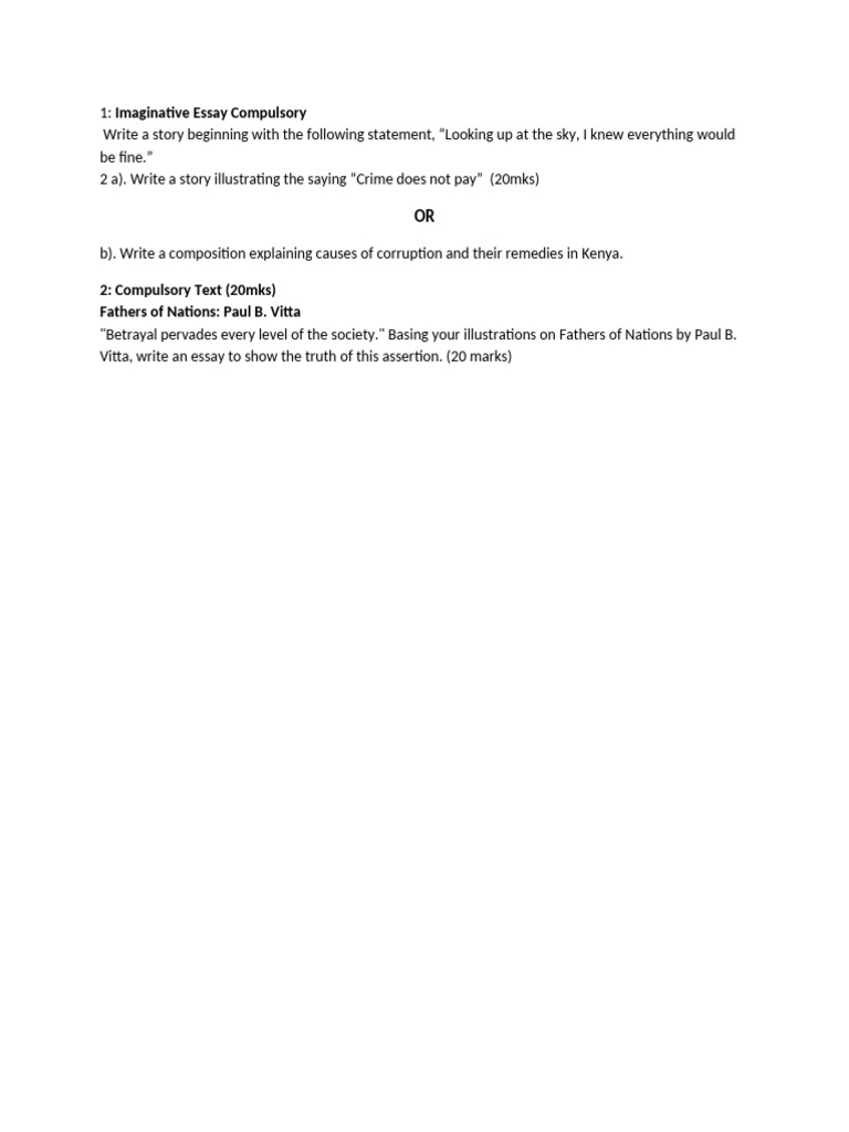 P3 Form Four Mock | PDF